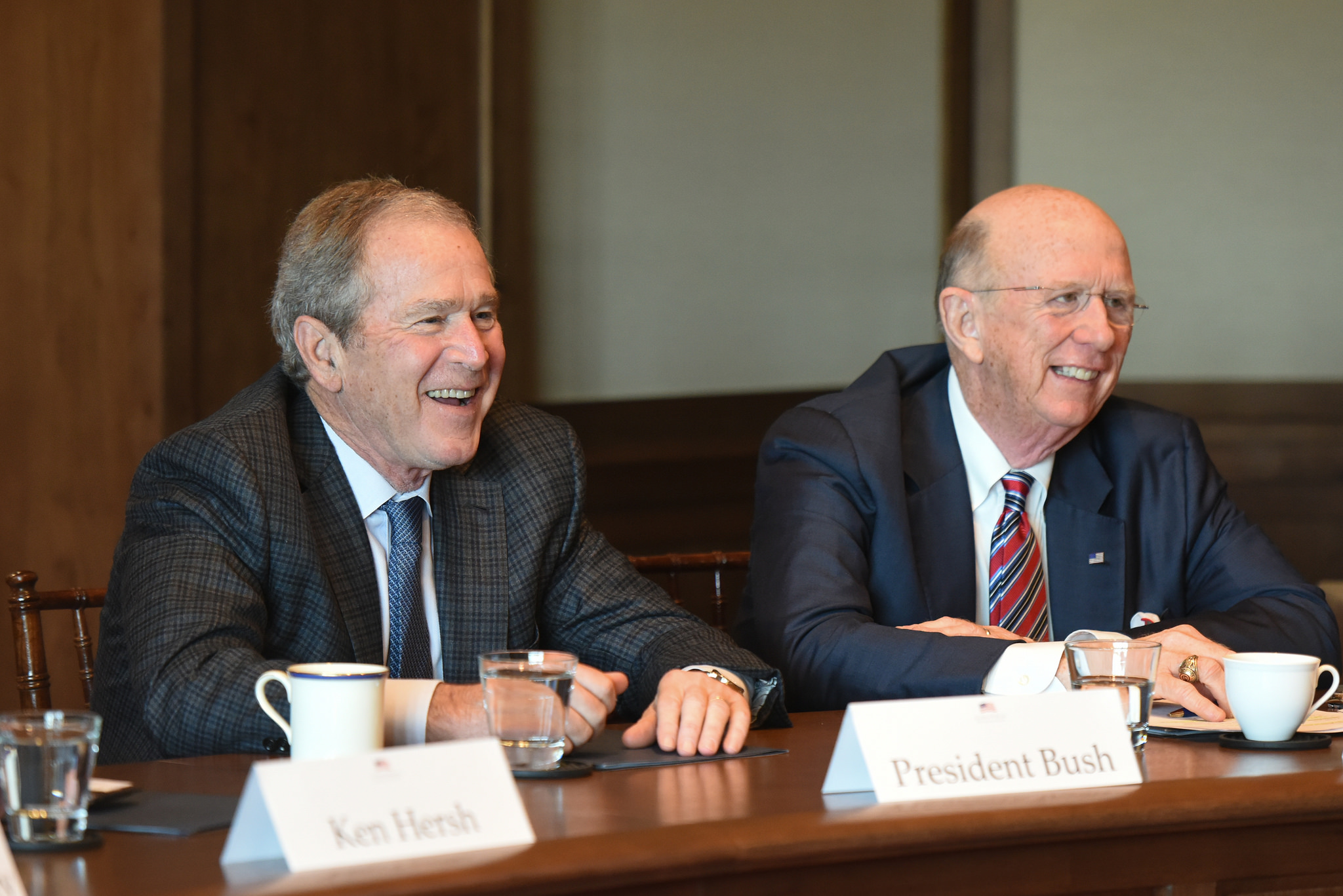 George W. Bush acknowledges Trump while talking trade | George W. Bush ...