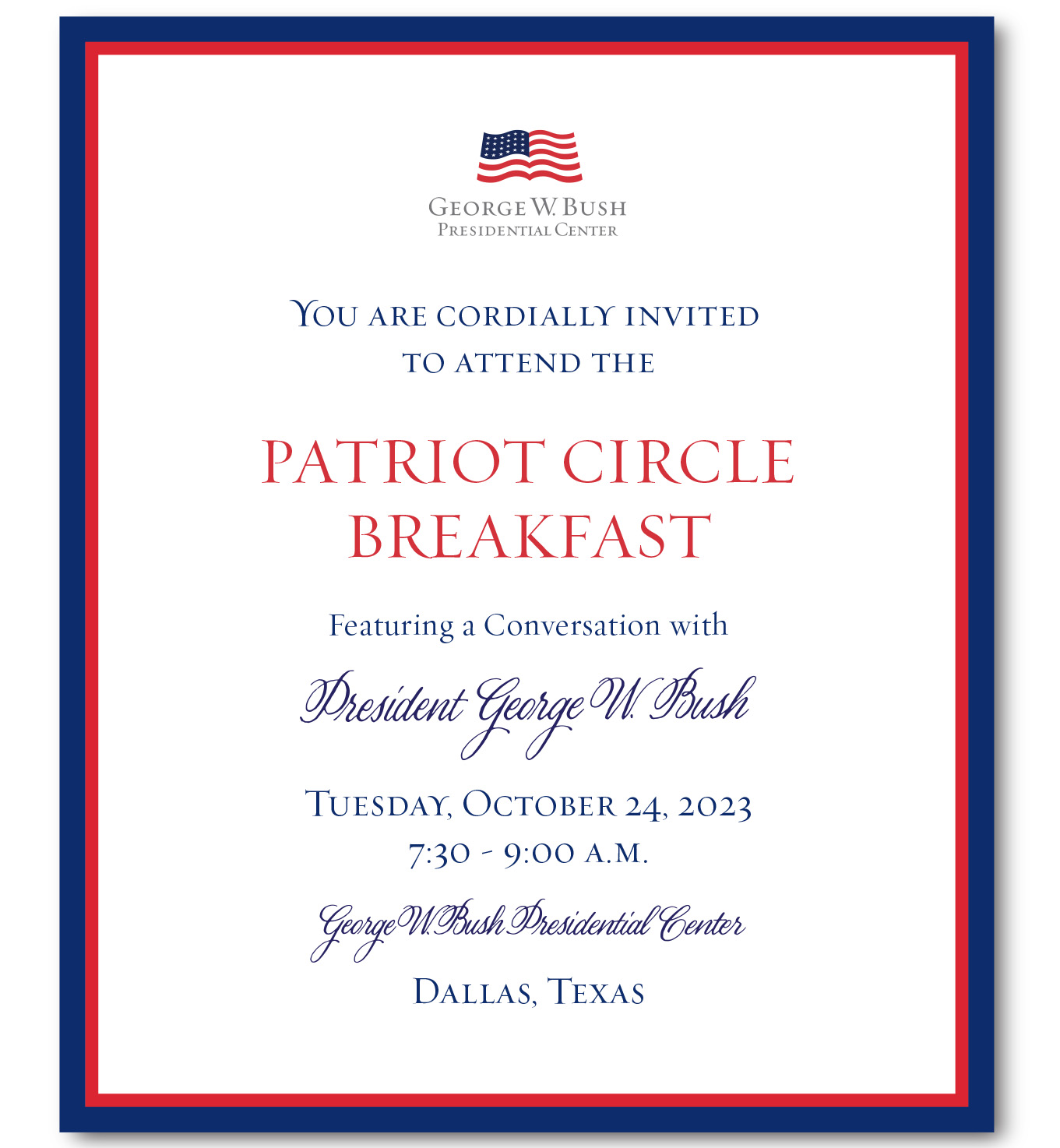 Patriot Circle Breakfast | George W. Bush Presidential Center