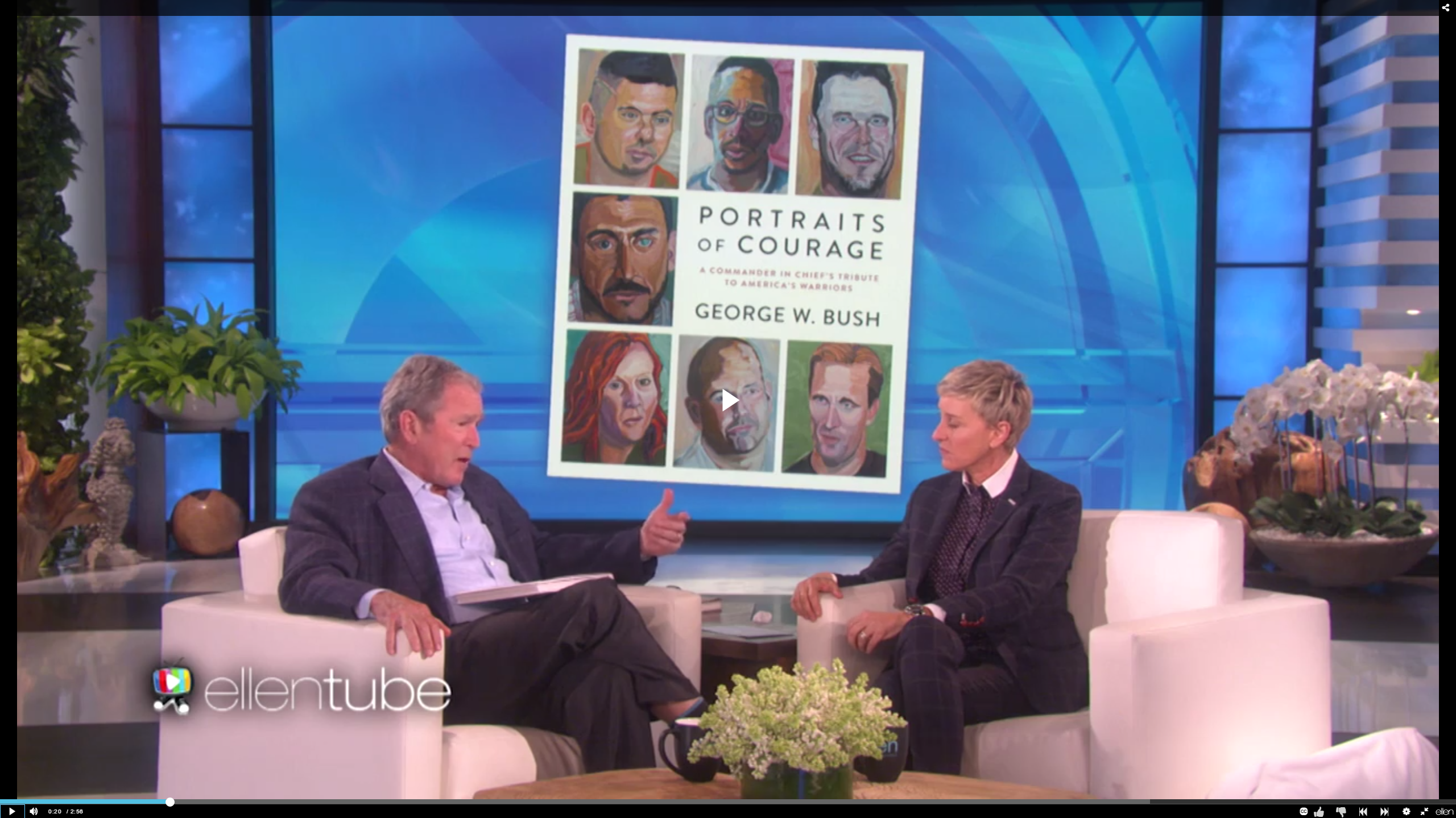 President Bush's Discusses Powerful Veteran Portraits on Ellen Show ...