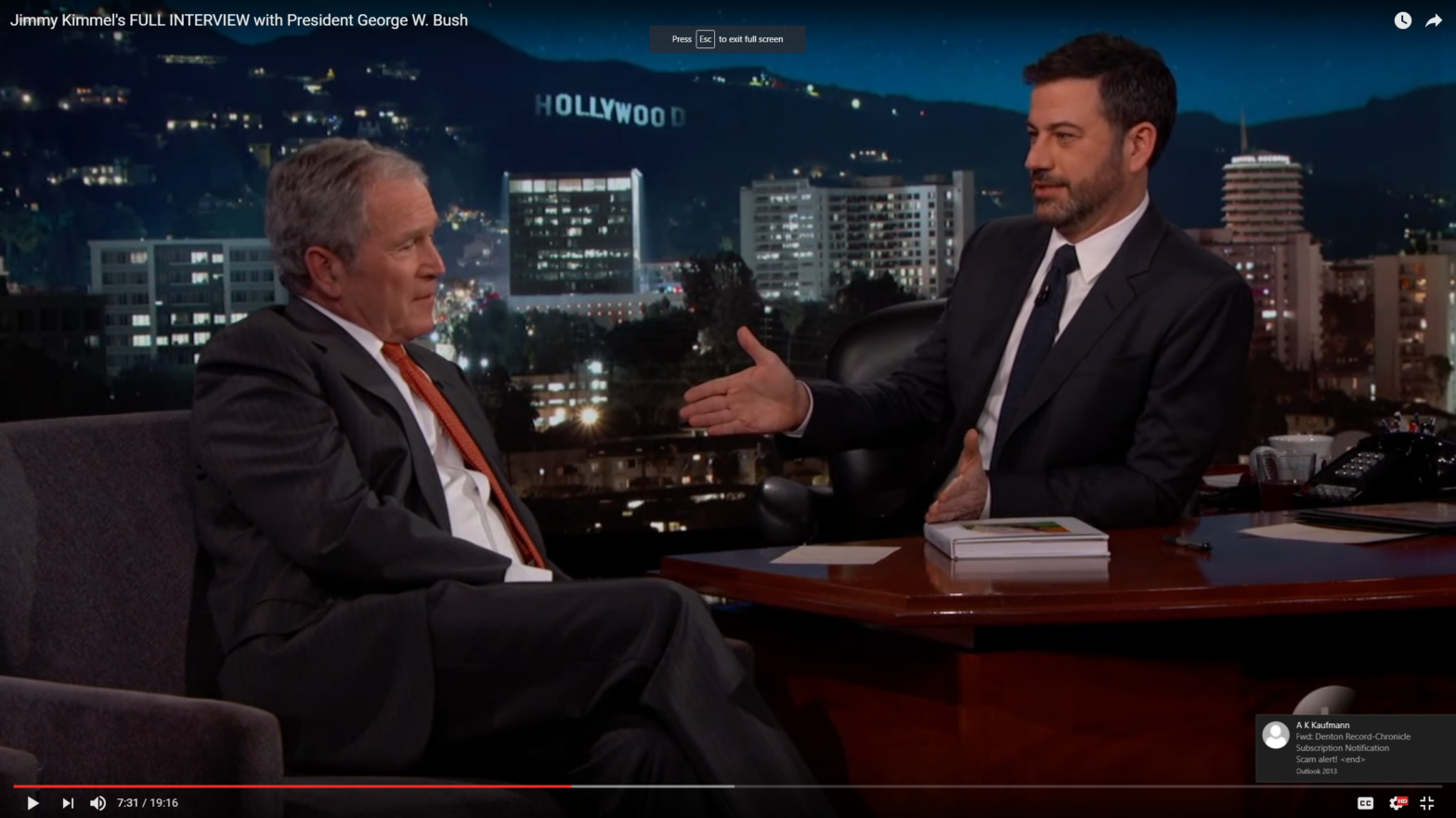 President Bush Interview on Jimmy Kimmel Live | George W. Bush ...